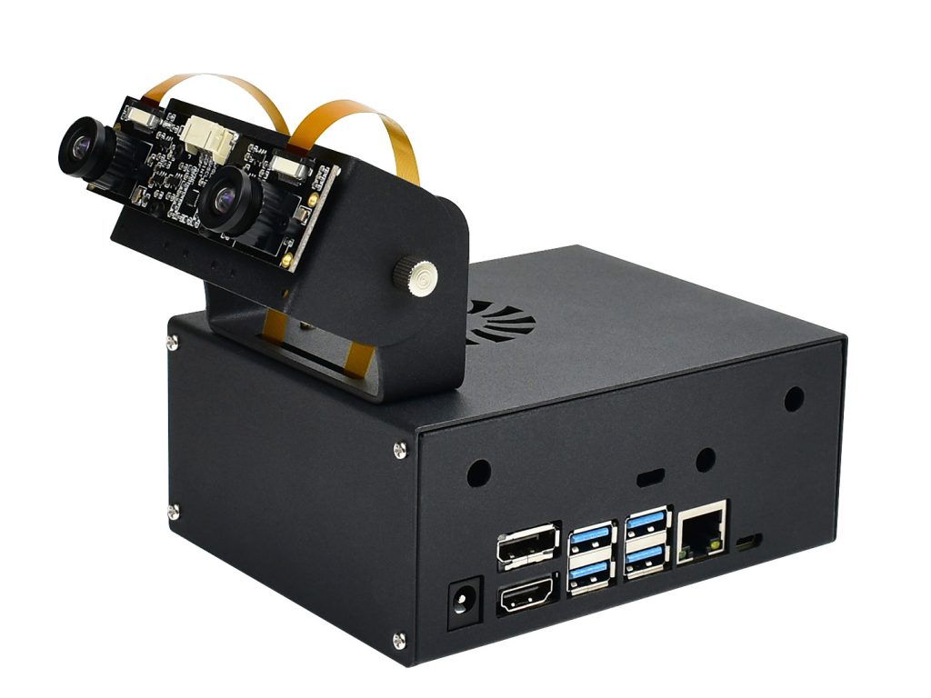 最新版 Nvidia Jetson Nano 金屬外殼 (附雙攝影鏡頭支架, 開關及重置按鍵)