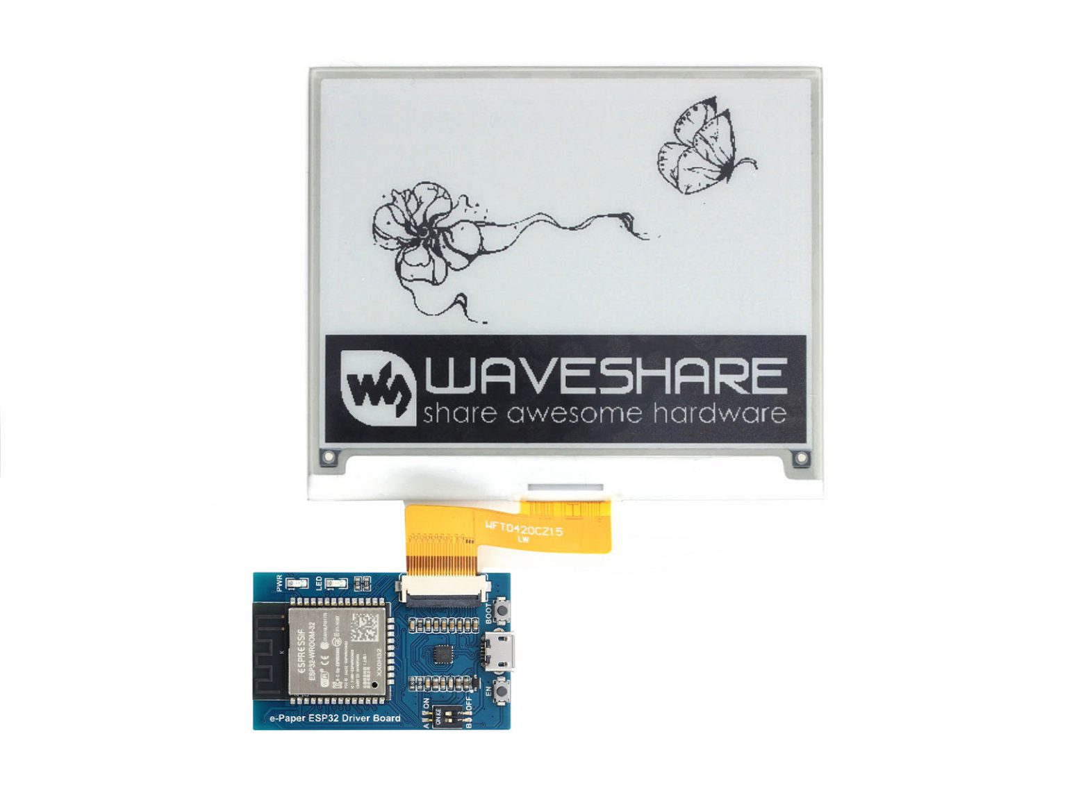 電子紙 WiFi 及藍芽驅動模組(ePaper/eInk, ESP32) 莓亞科技-官網